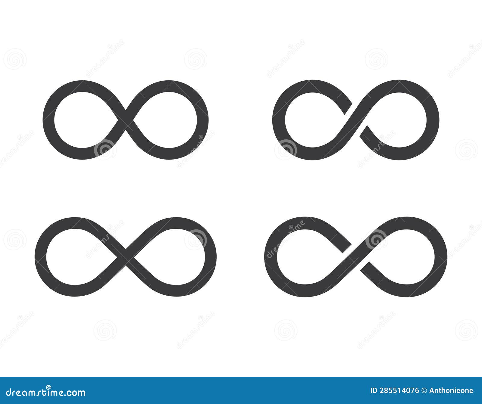 Infinity Symbol Set Isolated Flat Design Vector Illustration Stock ...