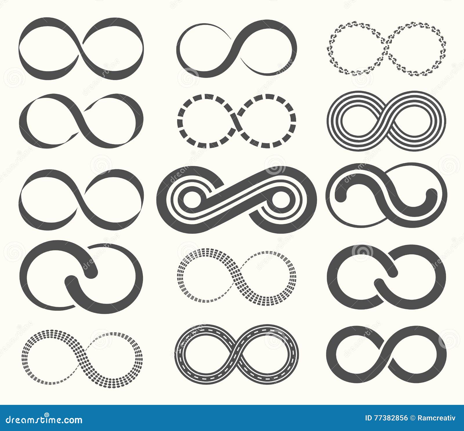 Infinity Symbol Set,15 Signs of Eternity. Stock Vector - Illustration ...