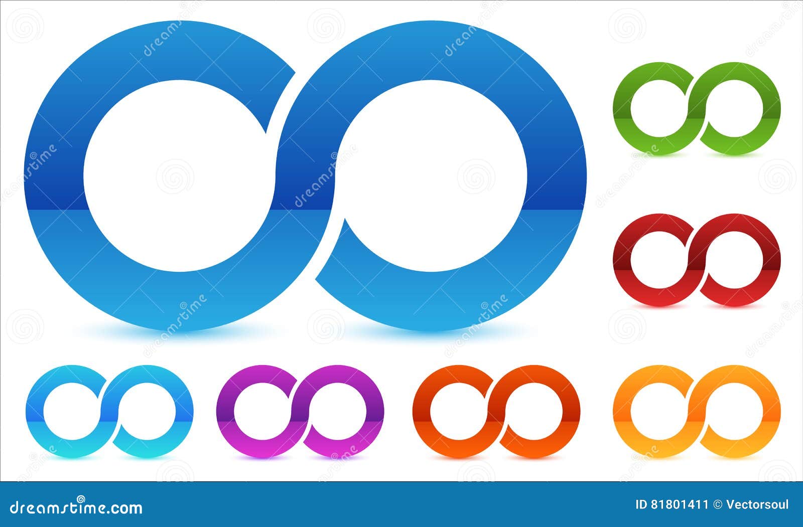 Infinity Symbol In Several Color. Icon For Continuity, Loop, End ...