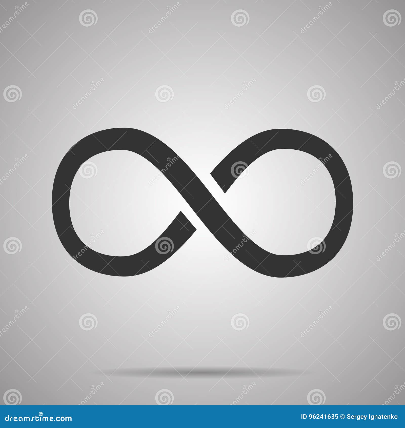 Infinity Symbol with Shadow on Light Background. Vector Design ...