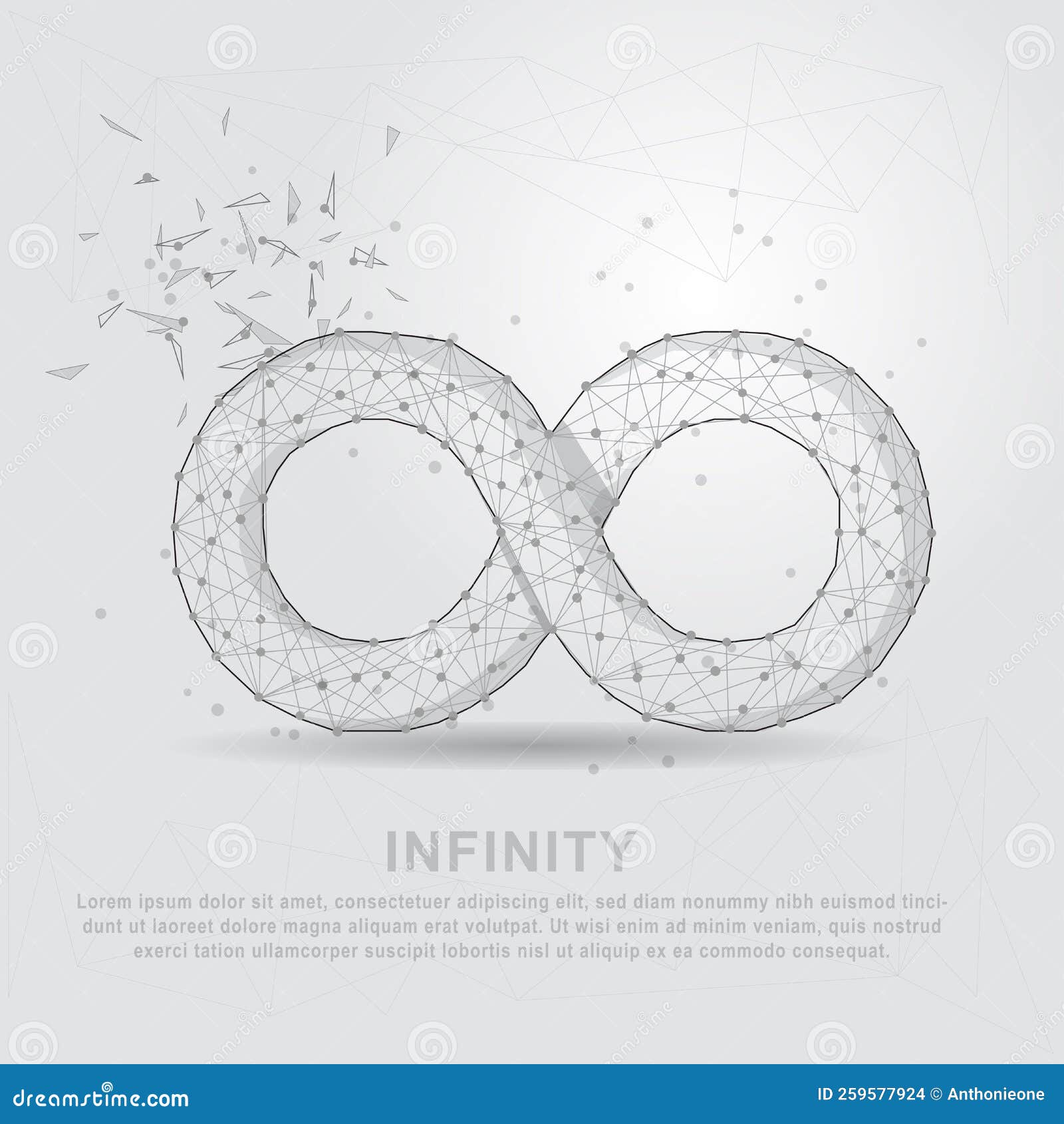Infinity Symbol Shape Point, Line and Composition Digitally Drawn in ...