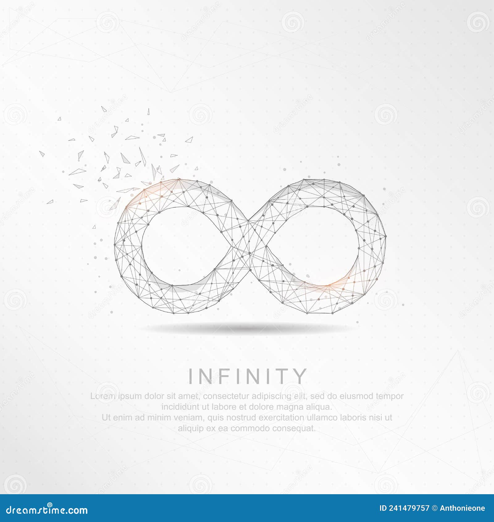Infinity Symbol Shape Point, Mesh Line and Composition Digitally Drawn ...