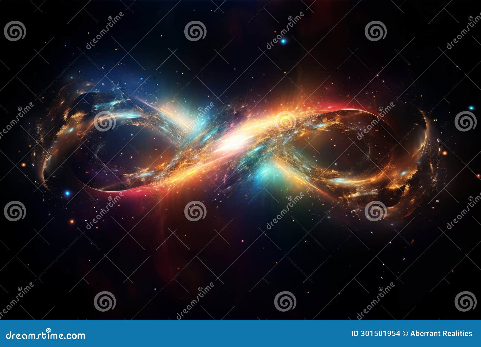 The Infinity Symbol is Shown on a Black Background Stock Illustration ...