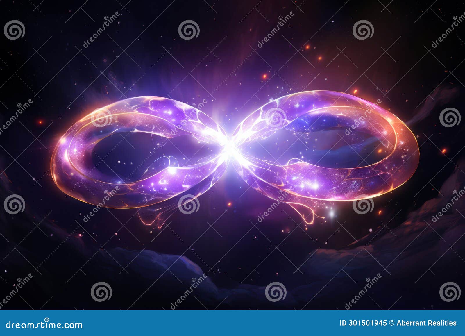The Infinity Symbol is Shown in a Dark Background Stock Illustration ...