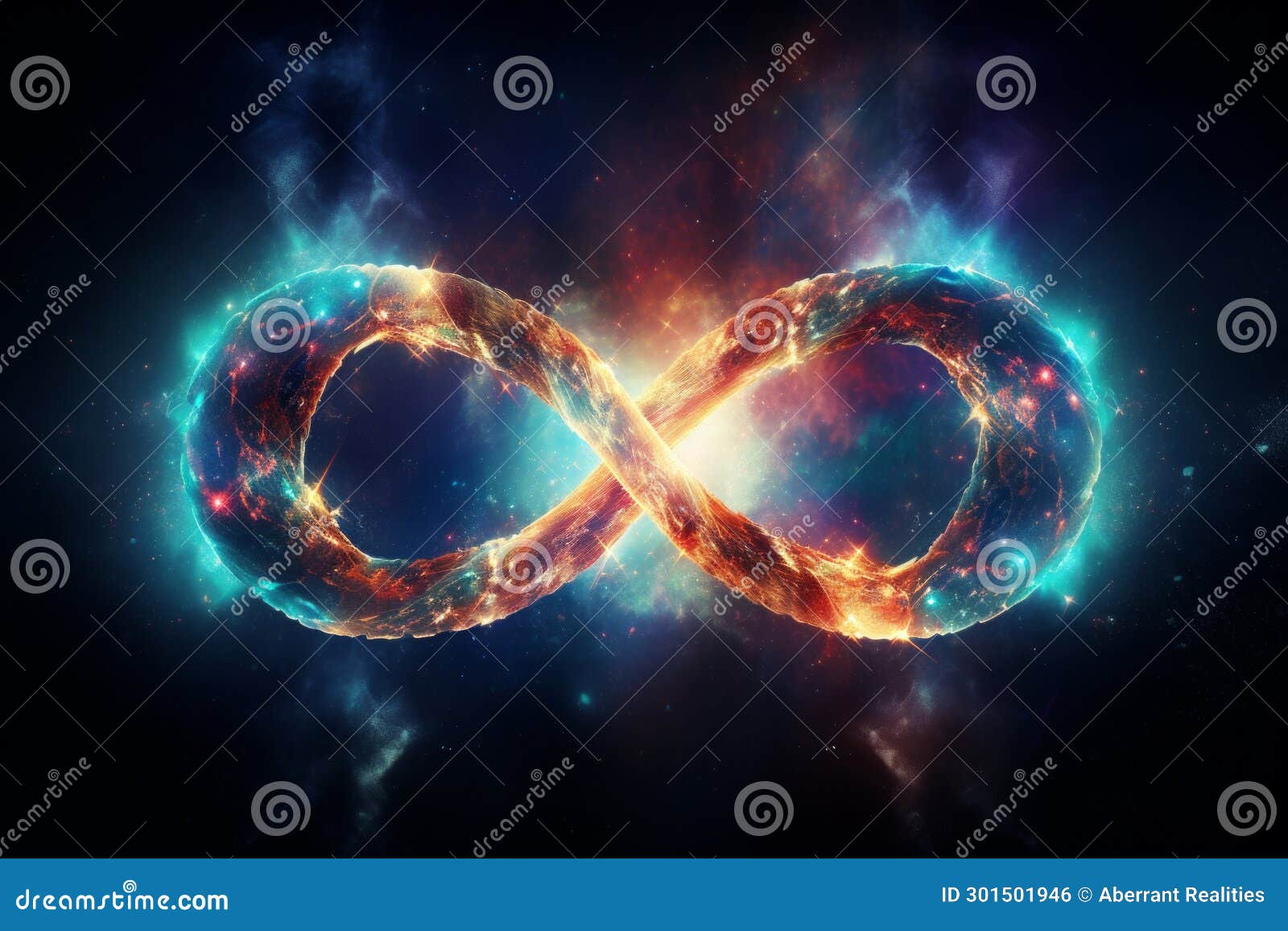 The Infinity Symbol is Shown in a Dark Background Stock Illustration ...