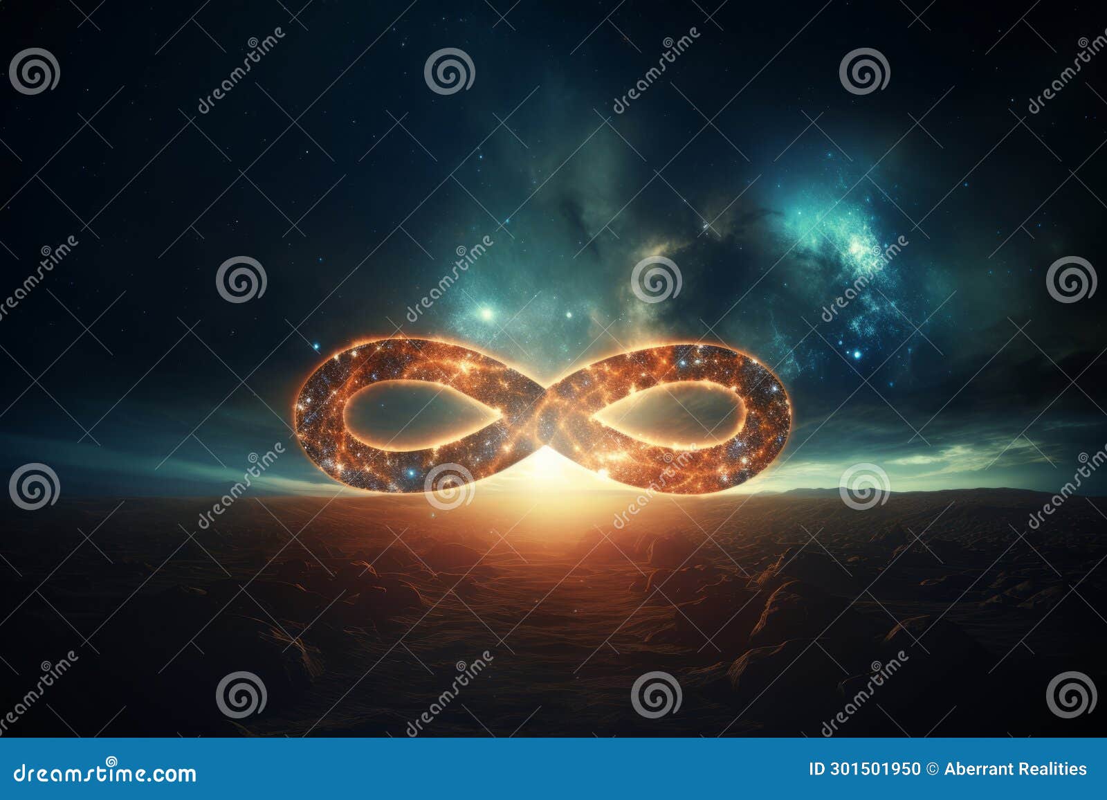 The Infinity Symbol is Shown in Front of the Night Sky Stock ...