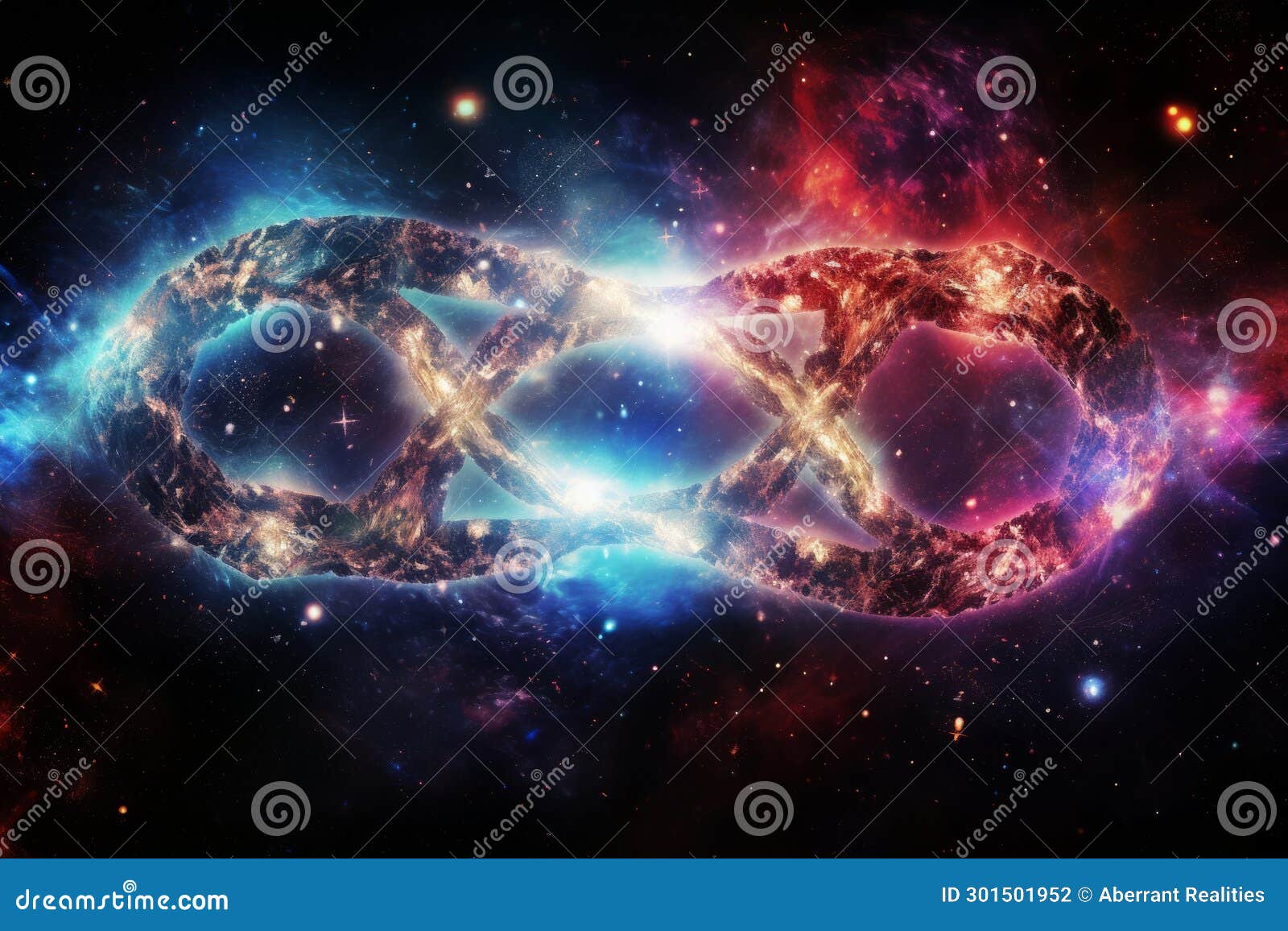The Infinity Symbol is Shown in the Middle of a Nebula Stock ...