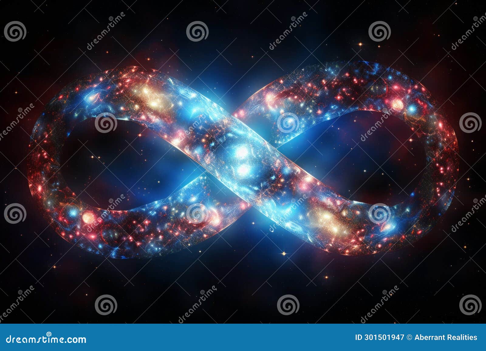 The Infinity Symbol is Shown in a Space Background Stock Illustration ...