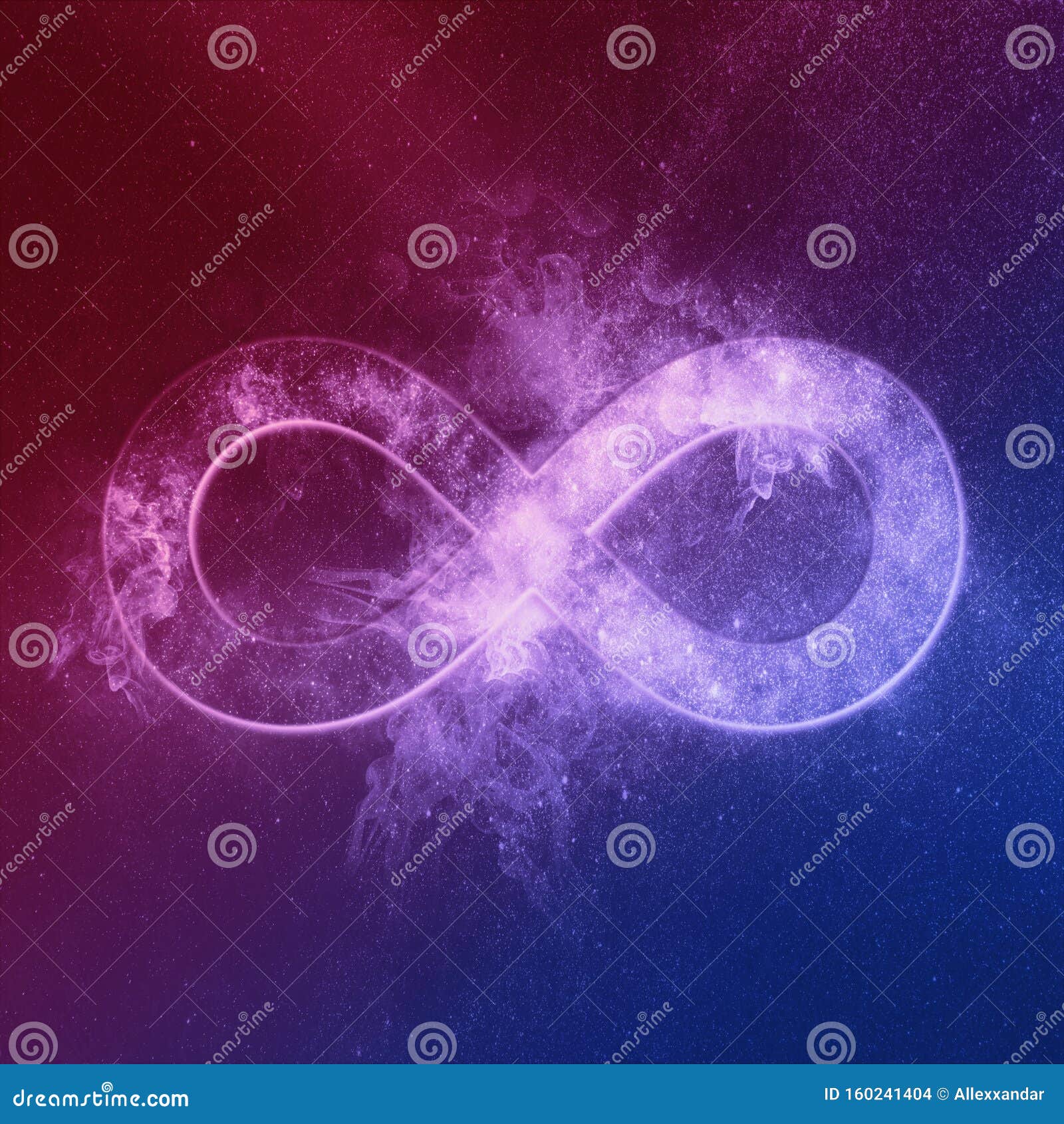 Infinity Symbol or Sign Red Blue. Abstract Night Sky Background Stock ...