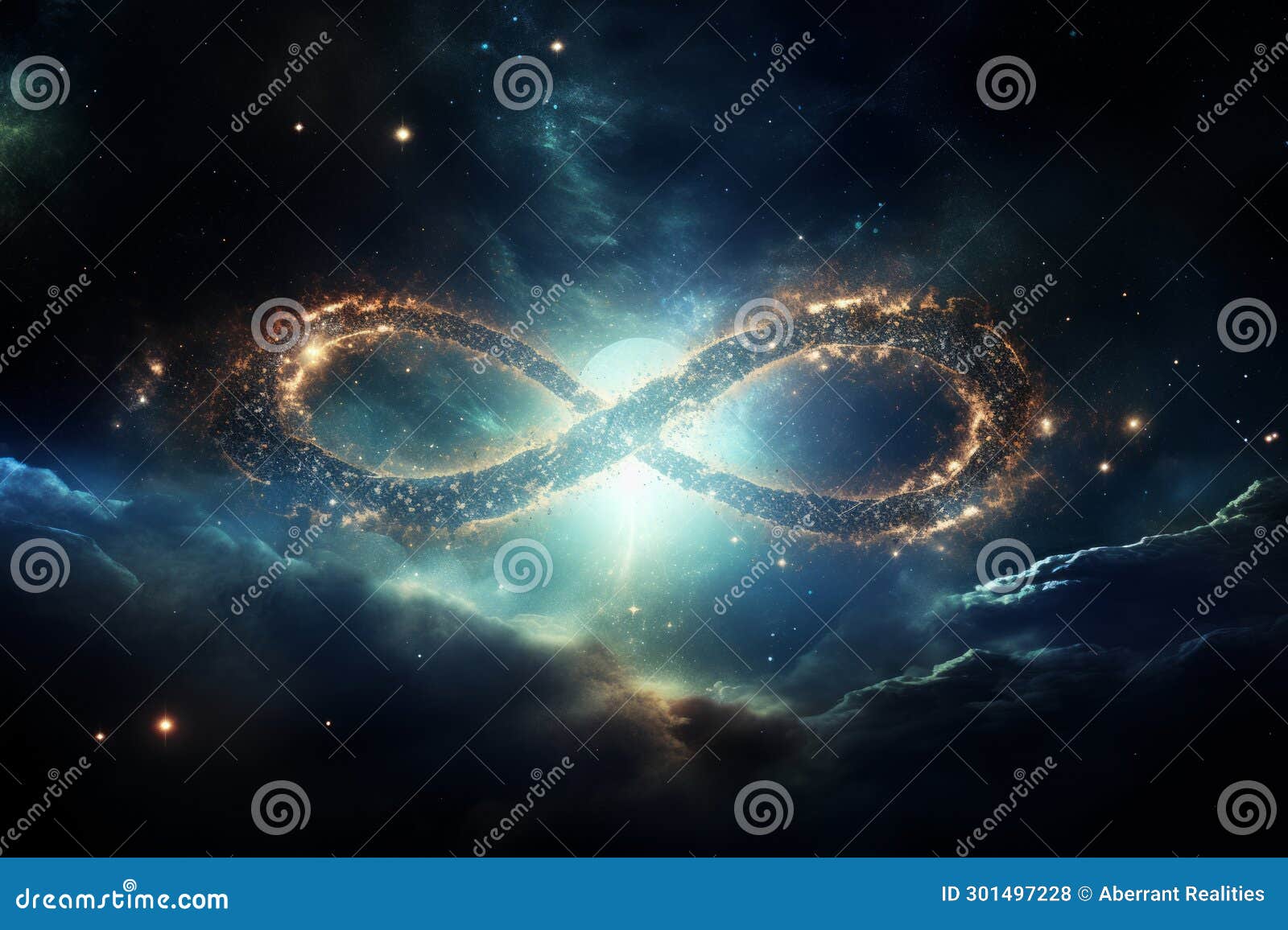 An Infinity Symbol in the Sky with Stars Stock Illustration ...