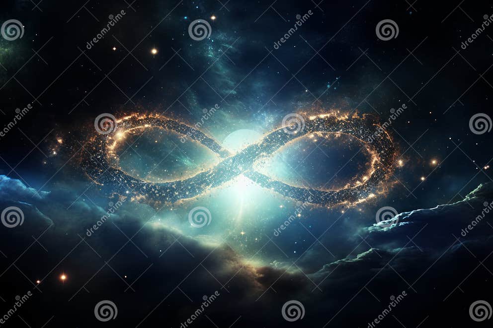 An Infinity Symbol in the Sky with Stars Stock Illustration ...