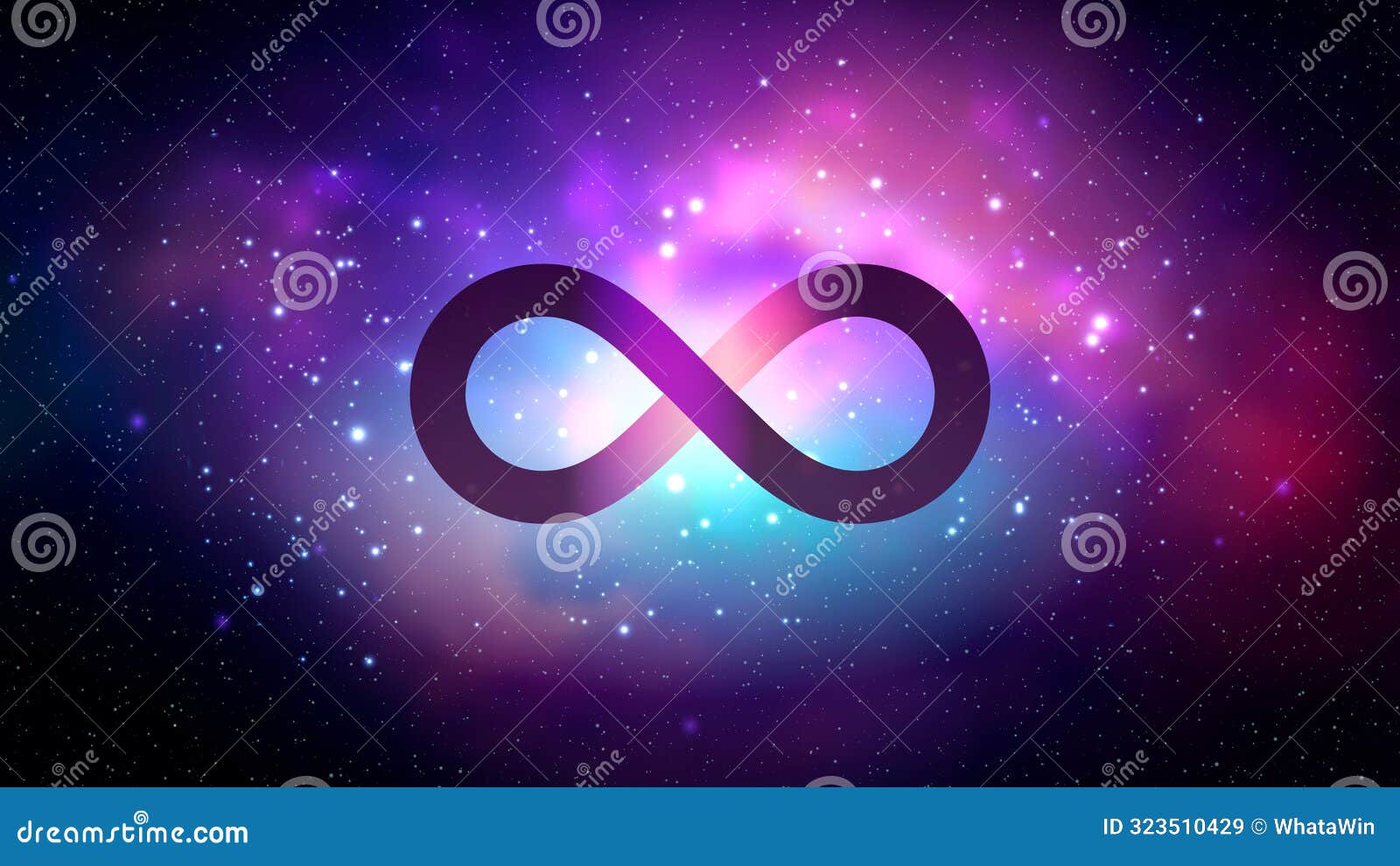 Infinity Symbol on Space Background. Mystical Vector Illustration Stock ...
