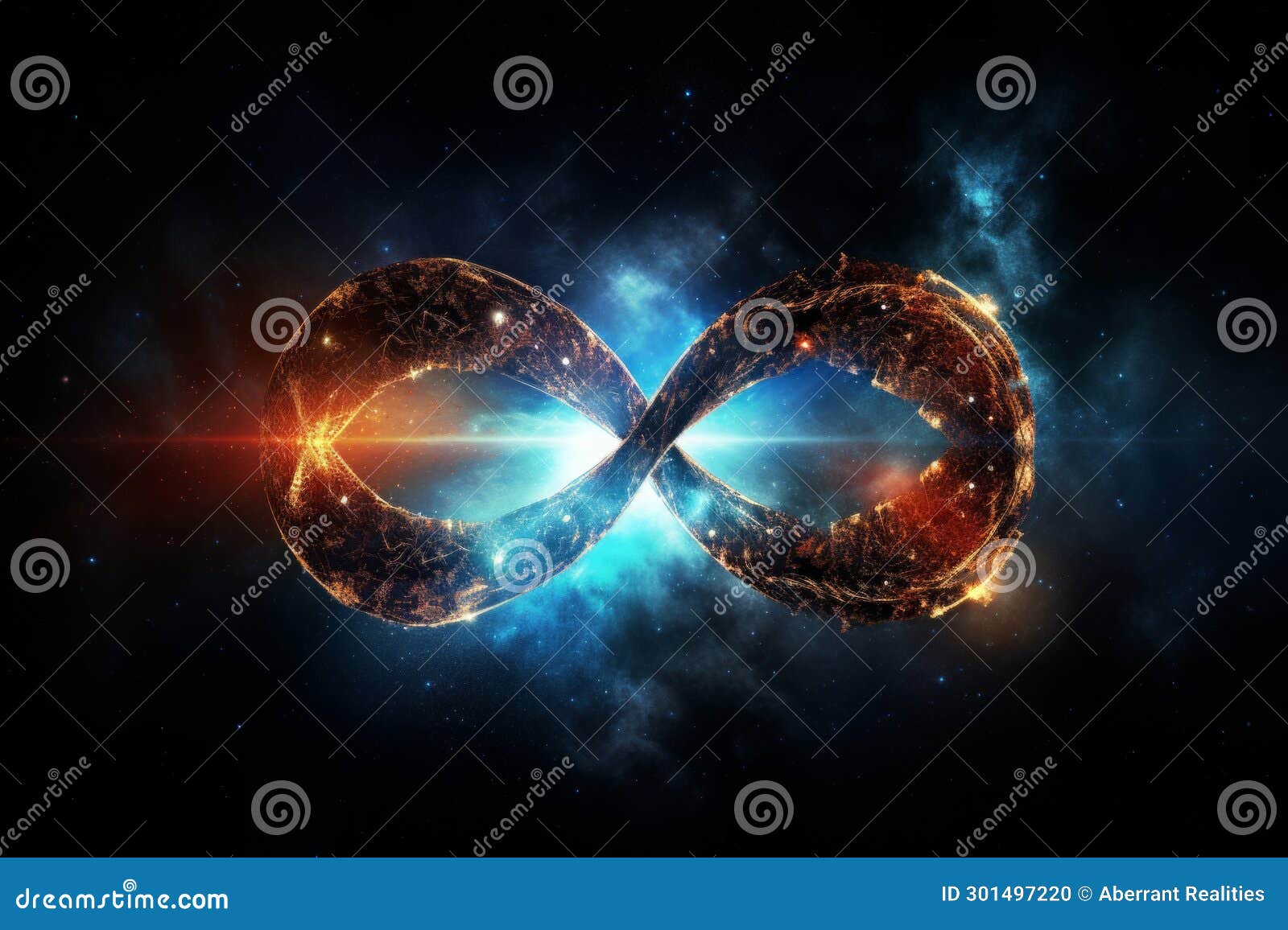 An Infinity Symbol in Space with Stars Stock Illustration ...