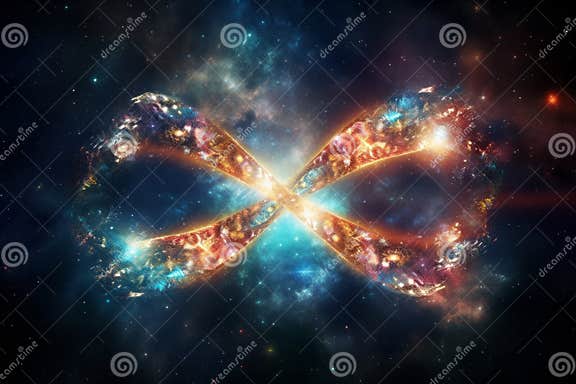 Infinity Symbol in Space with Stars and Nebula Stock Illustration ...