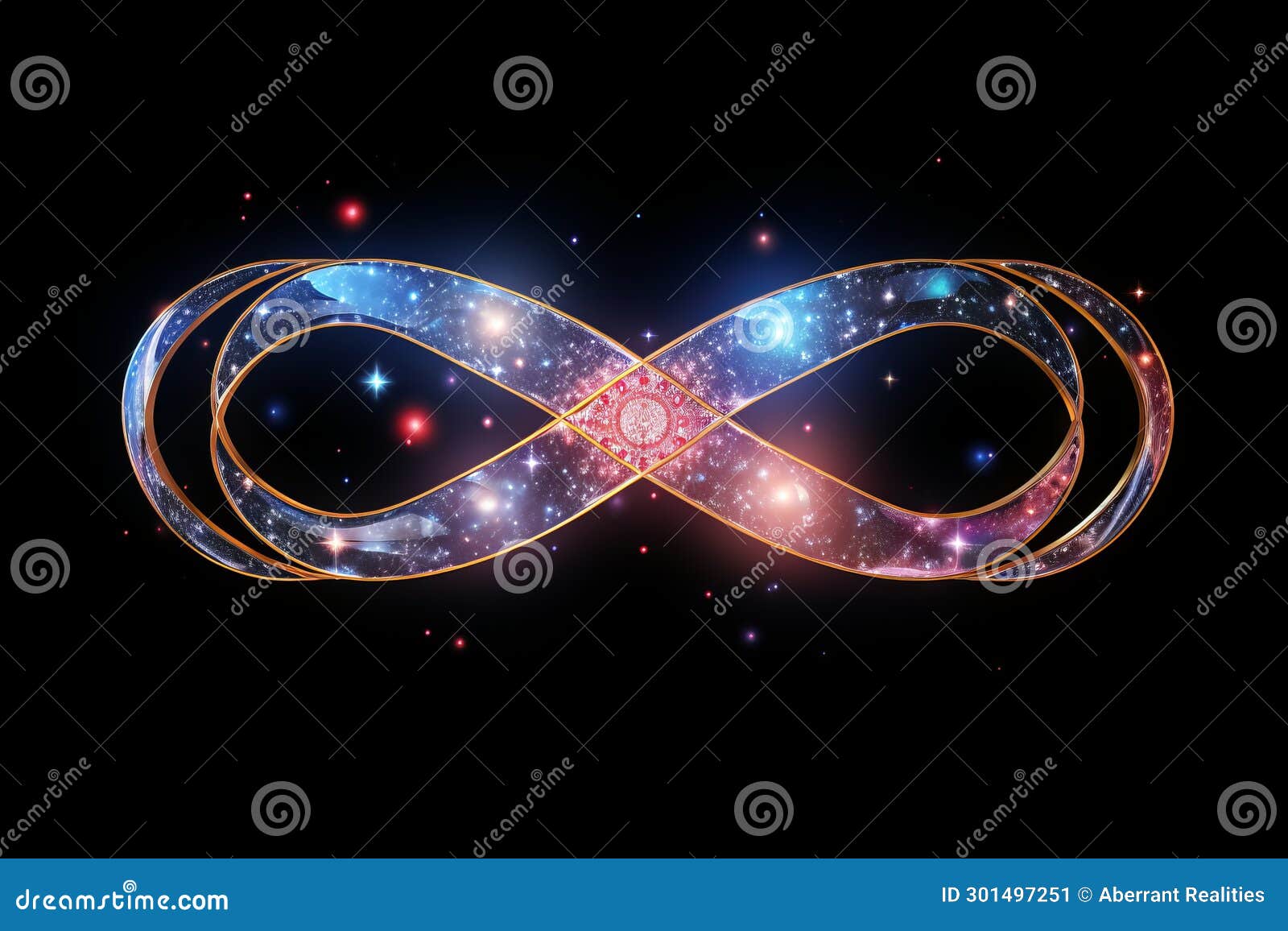 An Infinity Symbol with Stars in the Background Stock Illustration ...