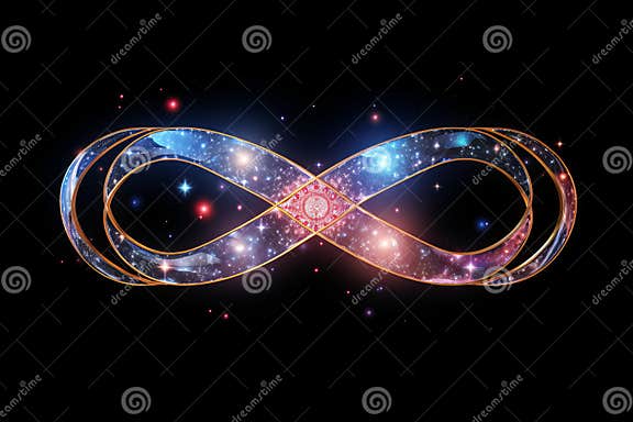 An Infinity Symbol with Stars in the Background Stock Illustration ...