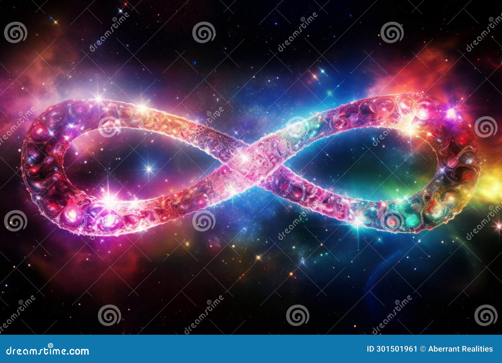 The Infinity Symbol is Surrounded by Colorful Stars Stock Illustration ...
