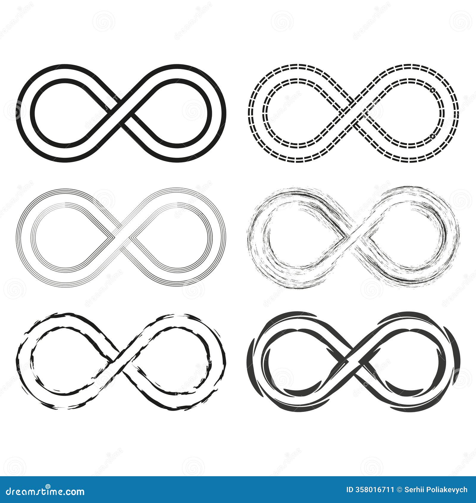 Infinity Symbol Variations. Loop Shapes Design. Distressed and Clean ...