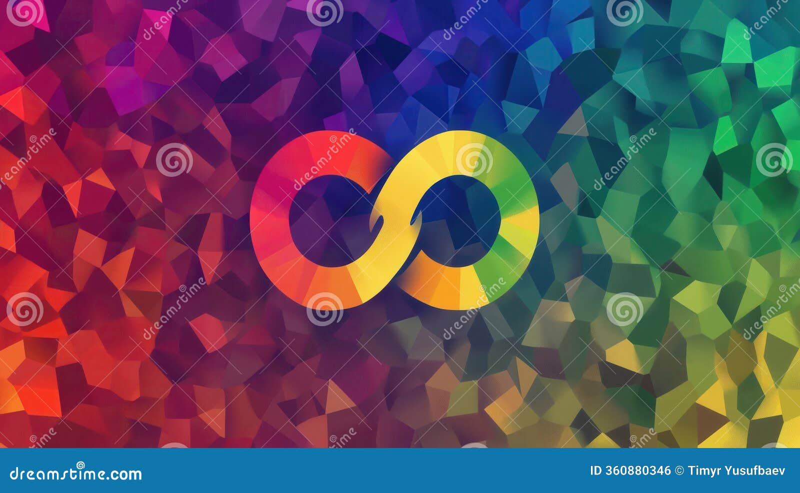 Vibrant Infinity Symbol on Colorful Geometric Background Stock Photo ...