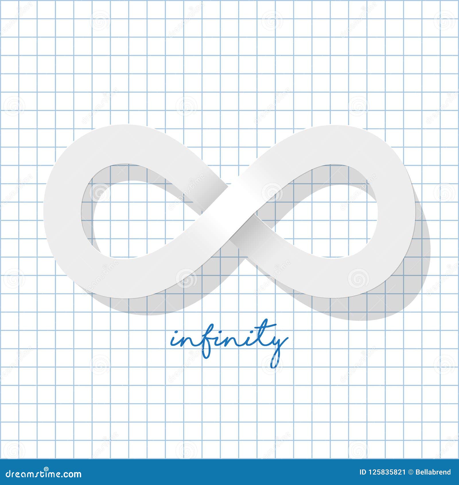 Infinity Symbol White on a Checkered Paper Background. Stock Vector ...