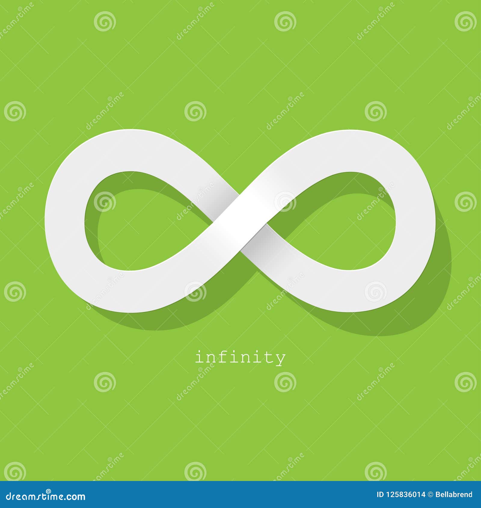 Infinity Symbol White on a Green Background. Stock Vector ...