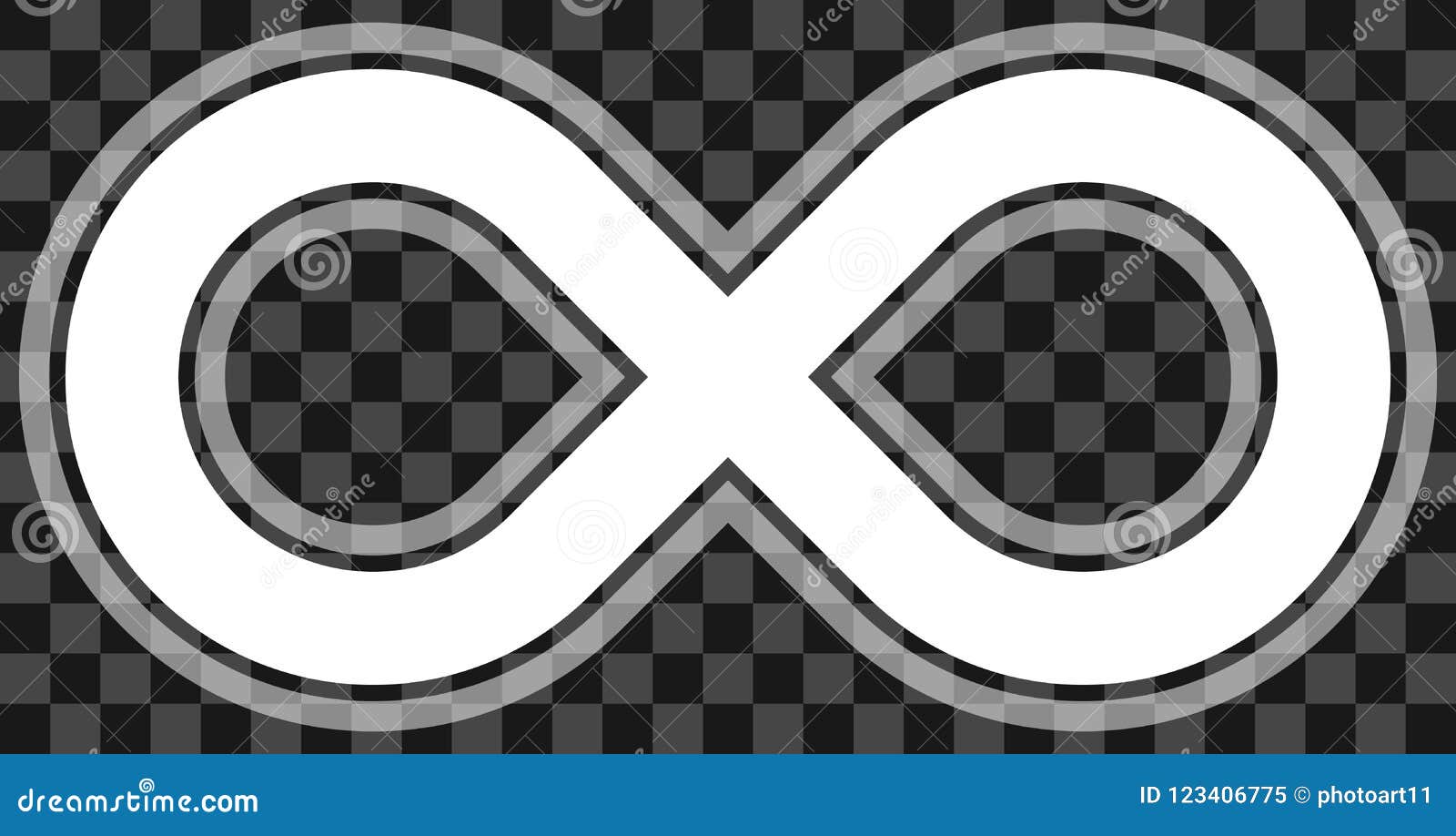 Infinity Symbol White - Outlined with Transparency Eps 10 - Isolated ...