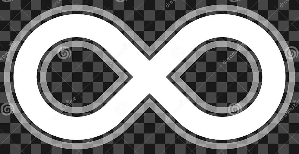 Infinity Symbol White - Outlined with Transparency Eps 10 - Isolated ...