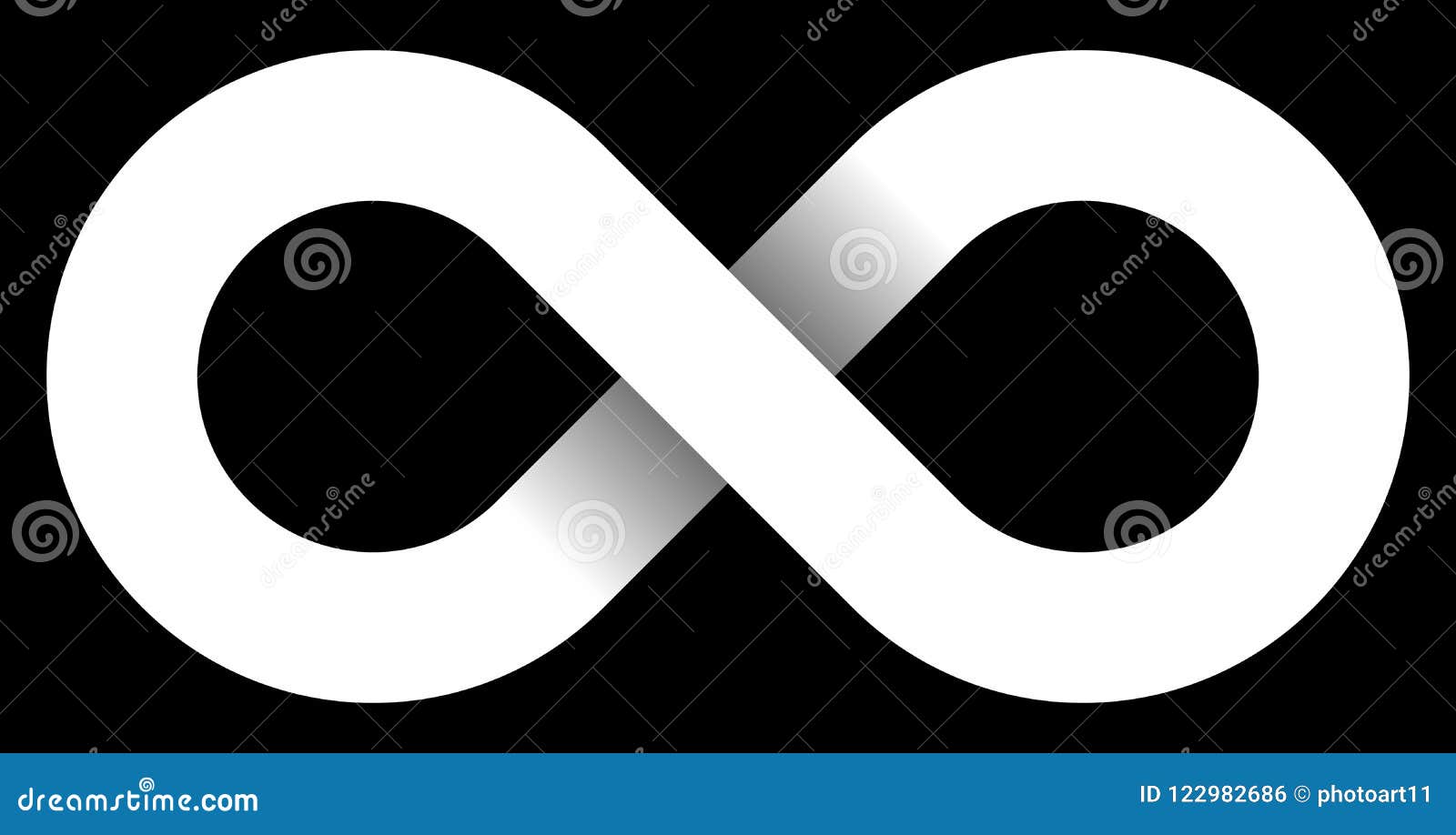 Infinity Symbol White - Simple with Shadow - Isolated - Vector Stock ...