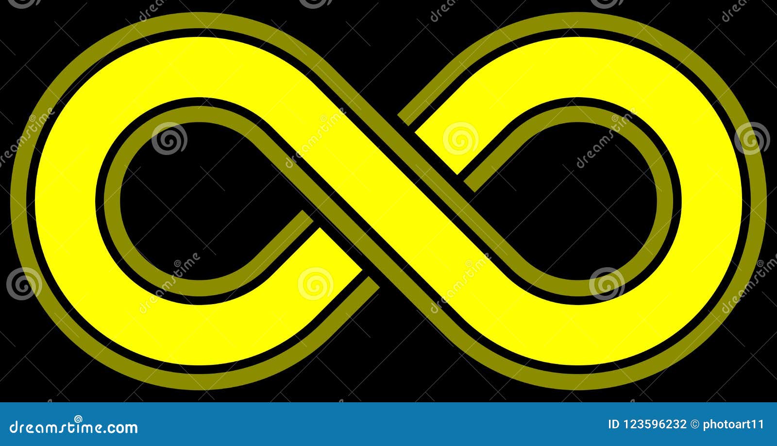 Infinity Symbol Yellow - Outlined with Discontinuation - Isolate Stock ...