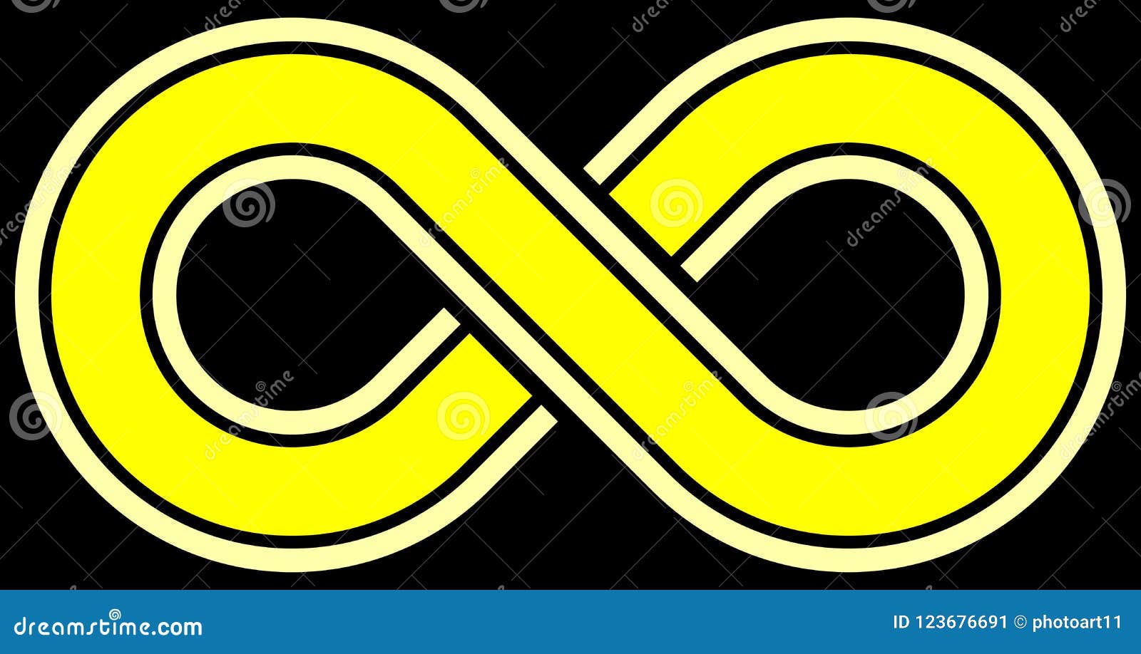 Infinity Symbol Yellow - Outlined with Discontinuation - Isolate Stock ...
