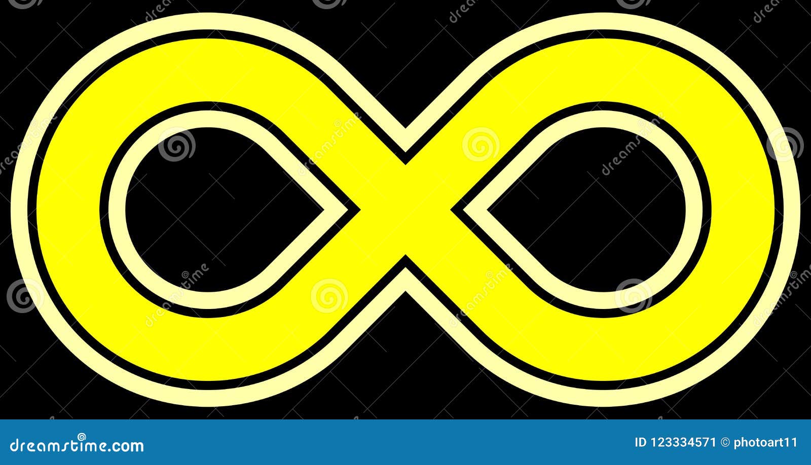 Infinity Symbol Yellow - Outlined - Isolated - Vector Stock Vector ...