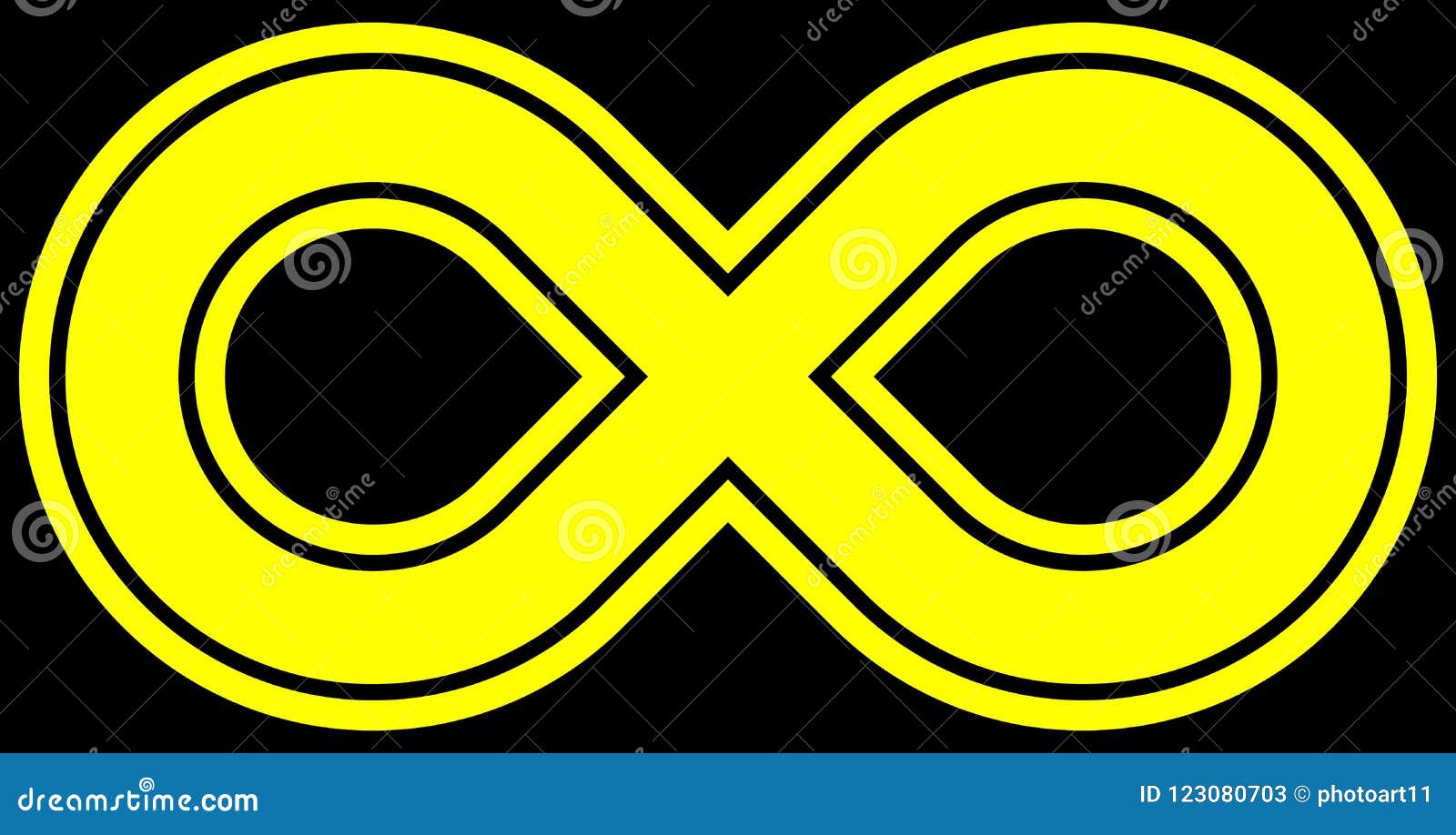 Infinity Symbol Yellow - Outlined - Isolated - Vector Stock Vector ...