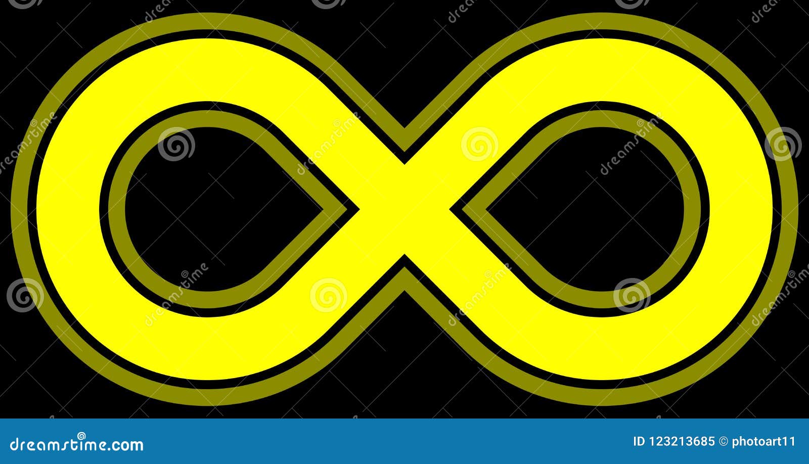 Infinity Symbol Yellow - Outlined - Isolated - Vector Stock Vector ...
