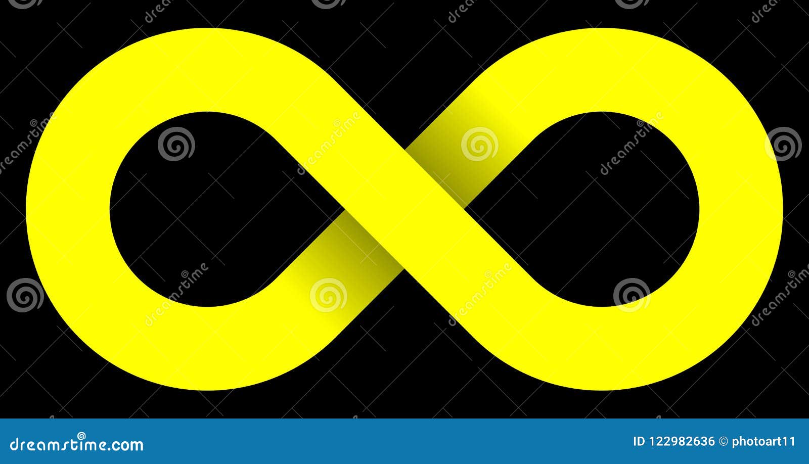 Infinity Symbol Yellow - Simple with Shadow - Isolated - Vector Stock ...