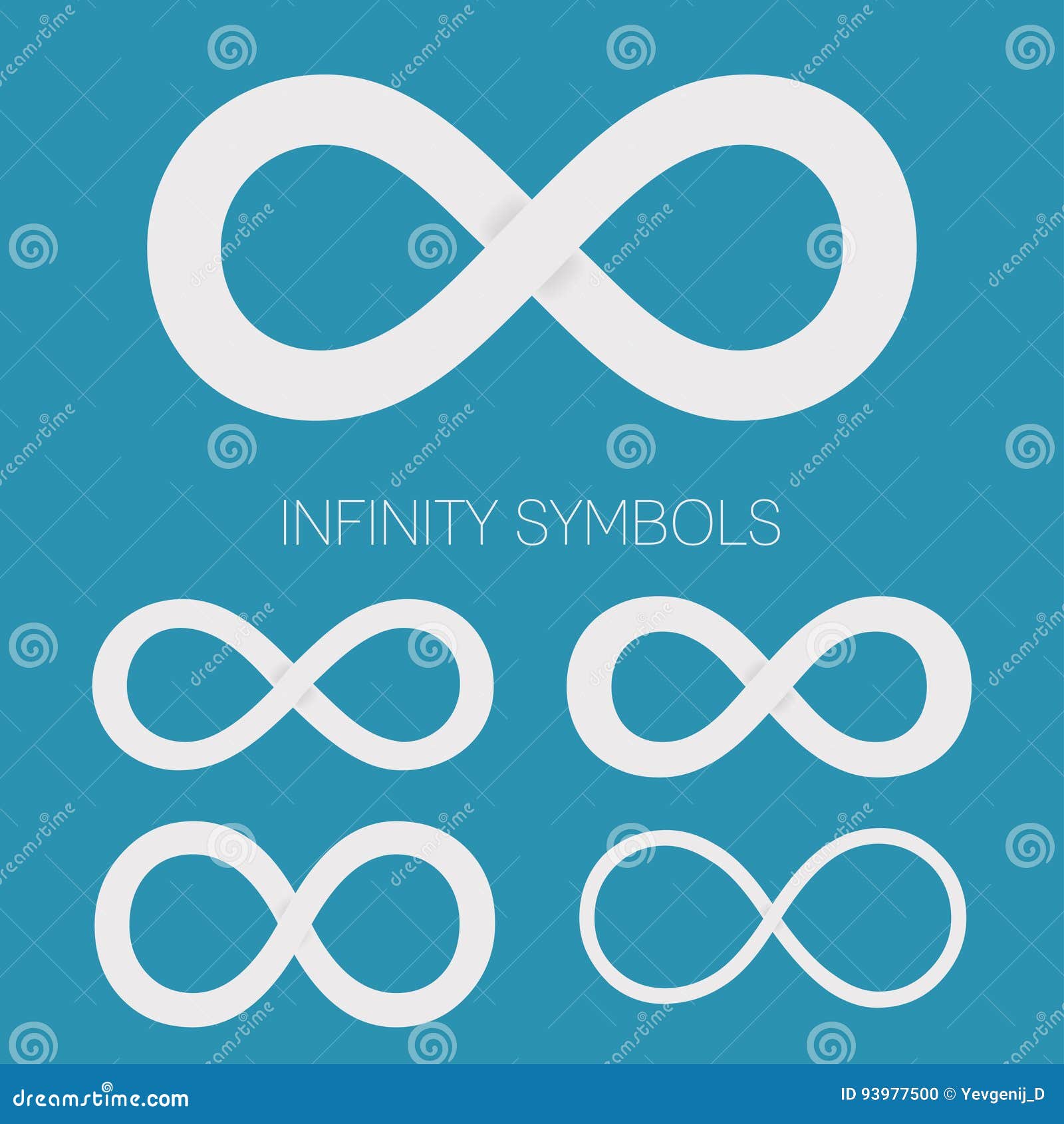 Infinity Symbols Set. Different Shapes for Logotypes Stock Vector ...