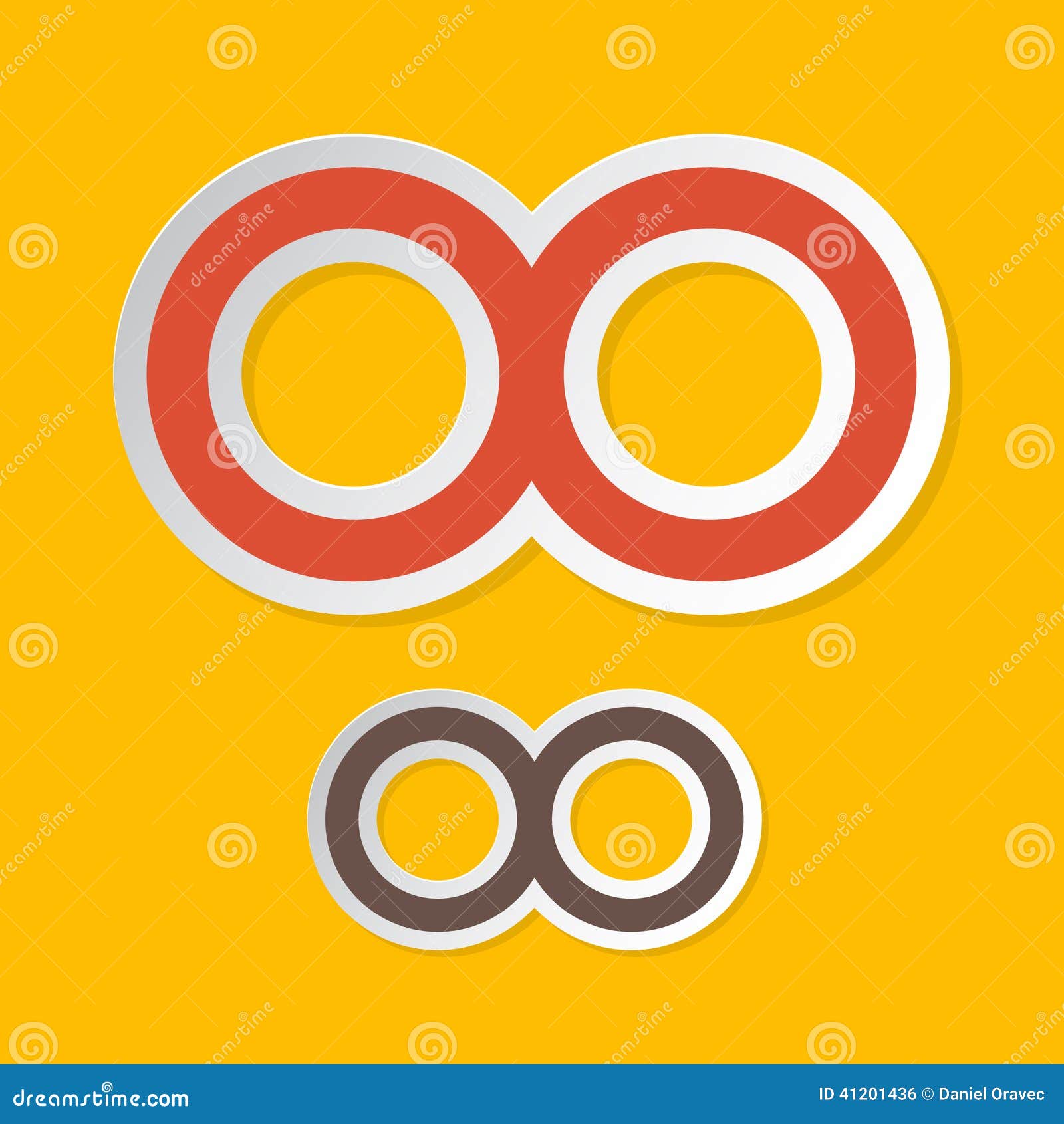 Infinity Symbols On Yellow Background Vector Illustration ...