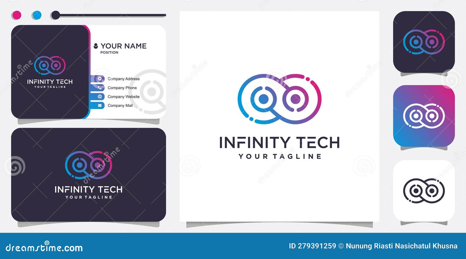 Infinity Technology Logo Idea with Gradient Line Style Premium Vector ...