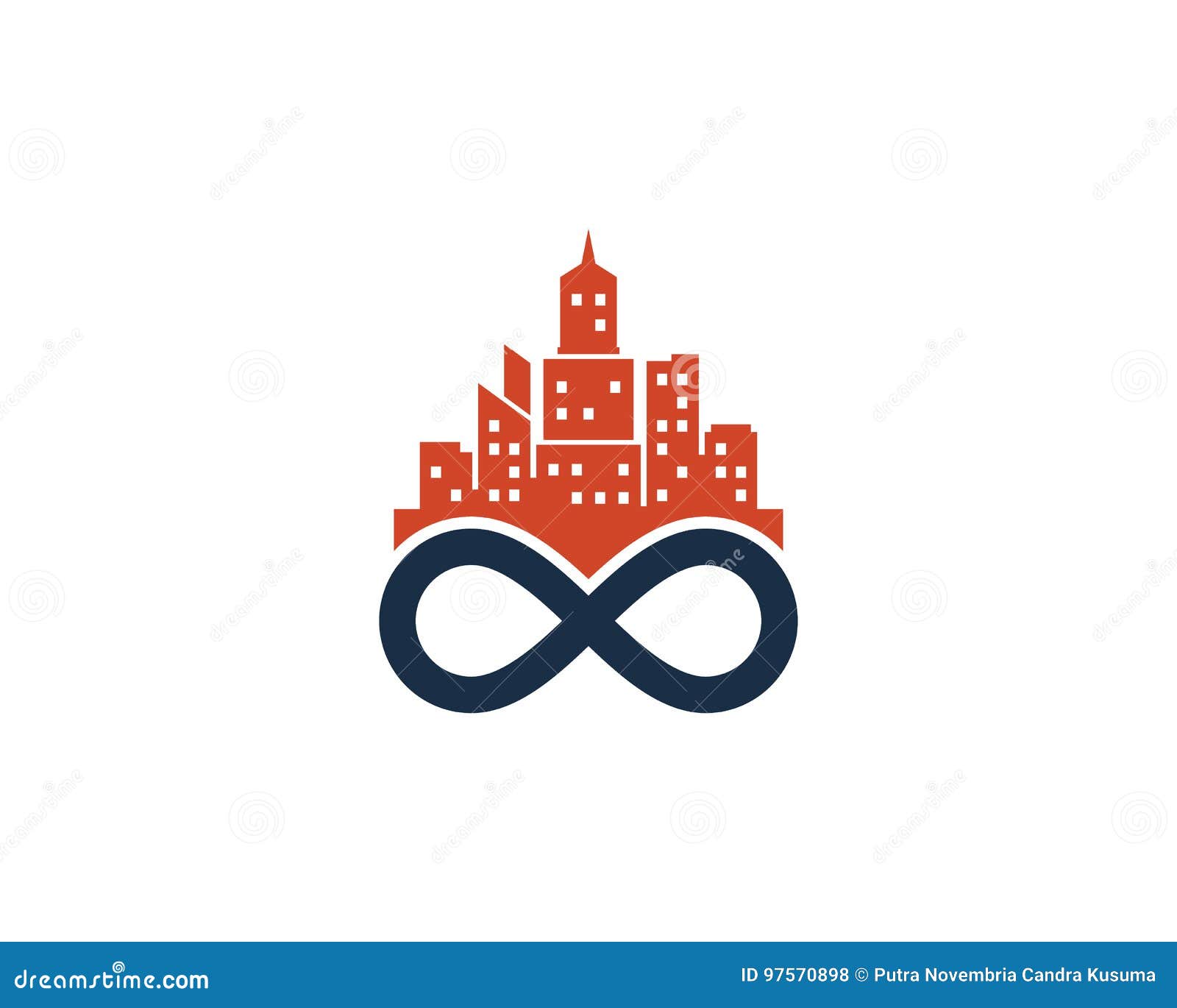 Infinity Town Icon Logo Design Element Stock Vector - Illustration of ...
