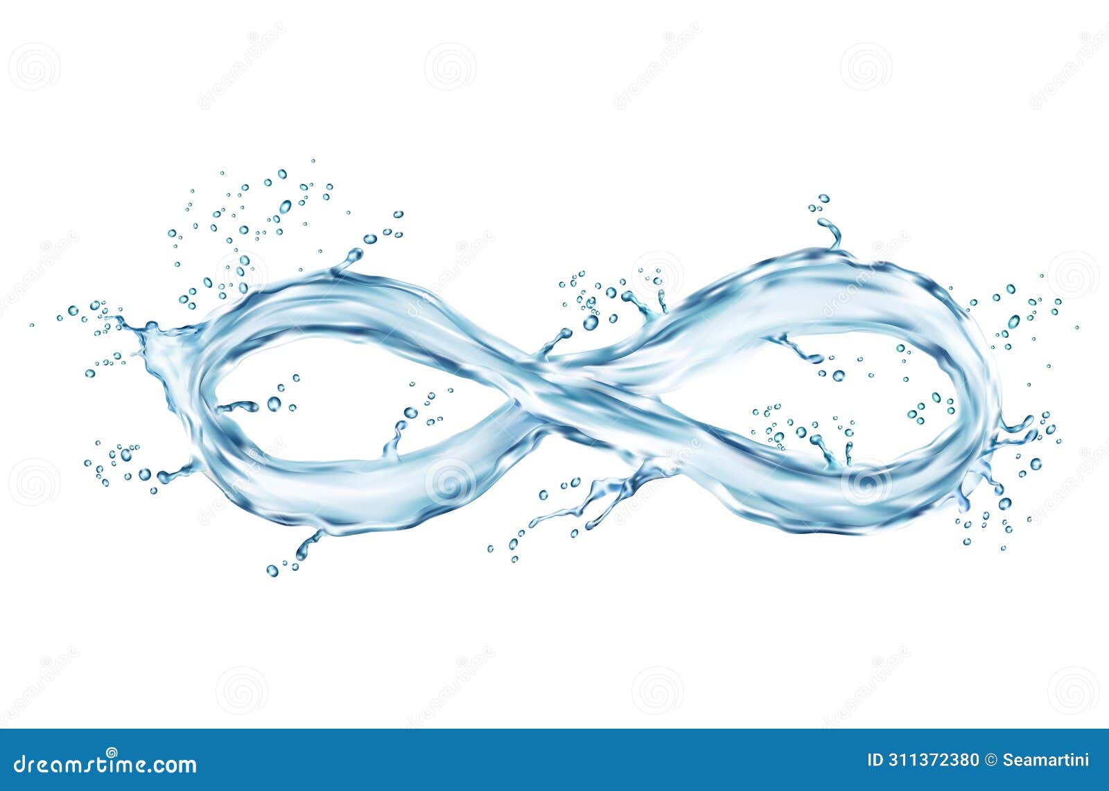 Infinity Water Splash Loop Wave and Drops Splatter Stock Vector ...