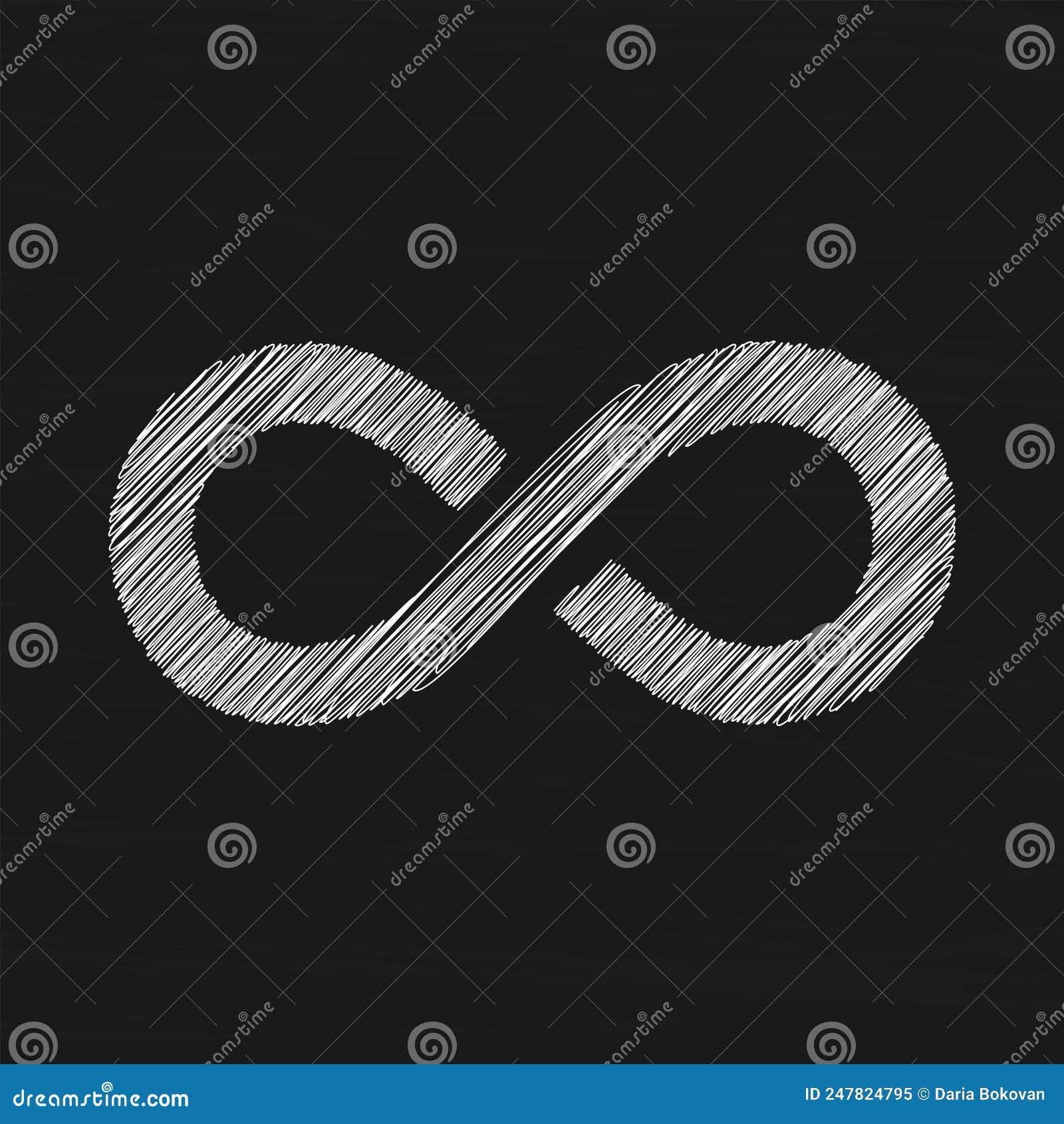 Infinity White Sketch Vector Icon. Trendy Flat Design Style Stock ...