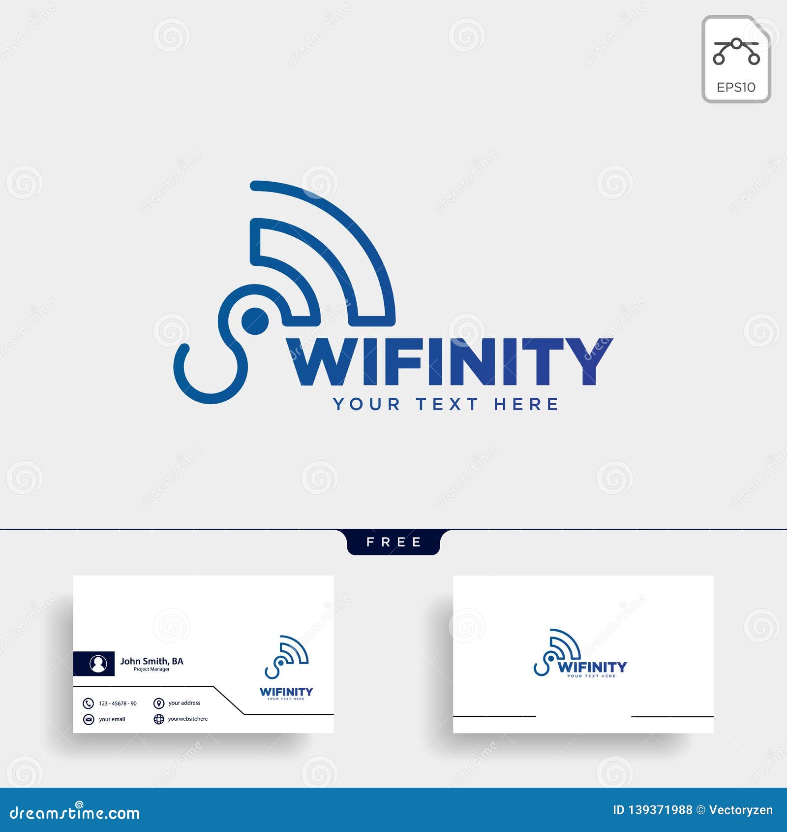 Infinity Wifi Connection Logo Template Vector Illustration Icon Element ...
