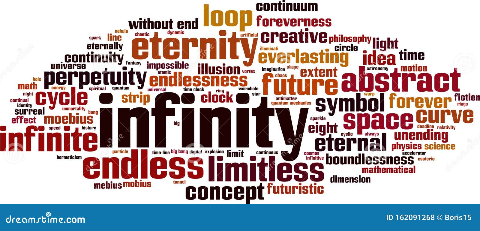 Infinity word cloud stock vector. Illustration of eternal - 162091268