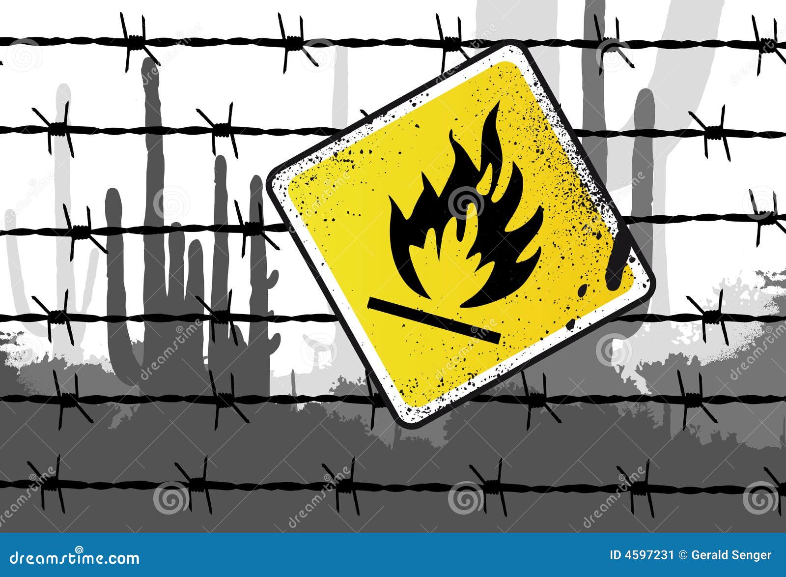 Inflammable Sign Vector Illust Stock Vector - Illustration of nostalgia ...