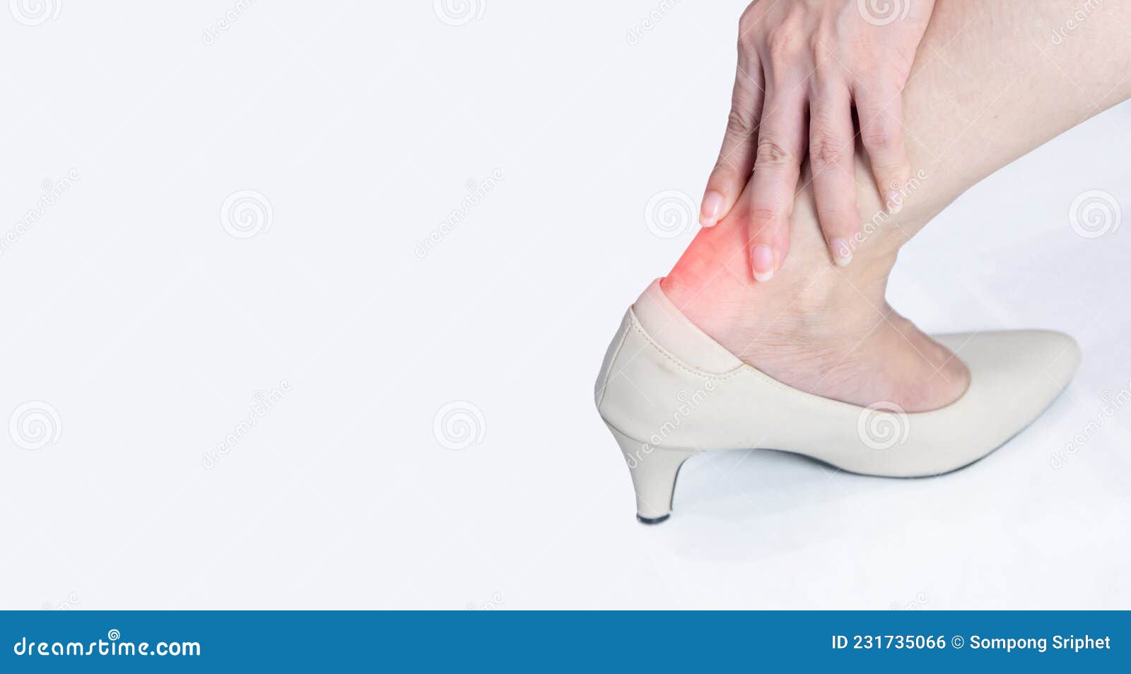 Inflammation of the Heel Ligament Women Stock Photo - Image of ...