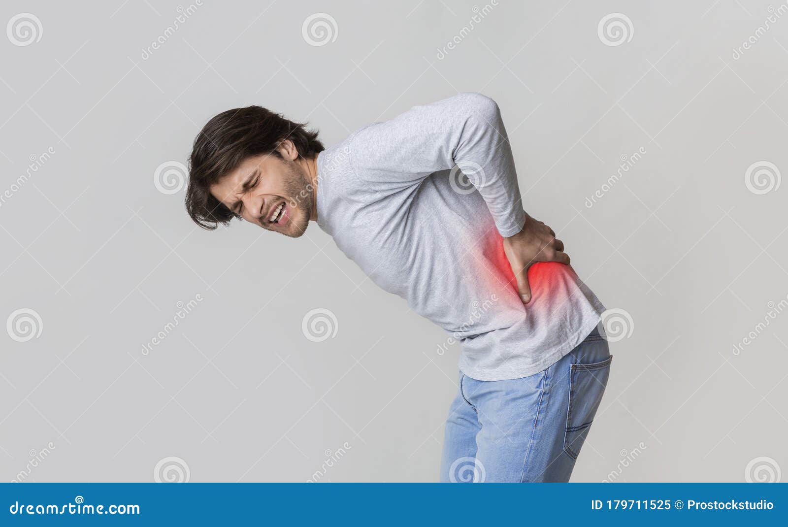 Inflammation in Lower Back Highlighted in Red Stock Image - Image of ...