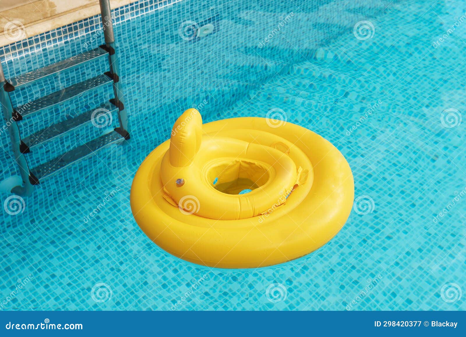 Inflatable Baby Float Ring in Open-air Swimming Pool Stock Image ...