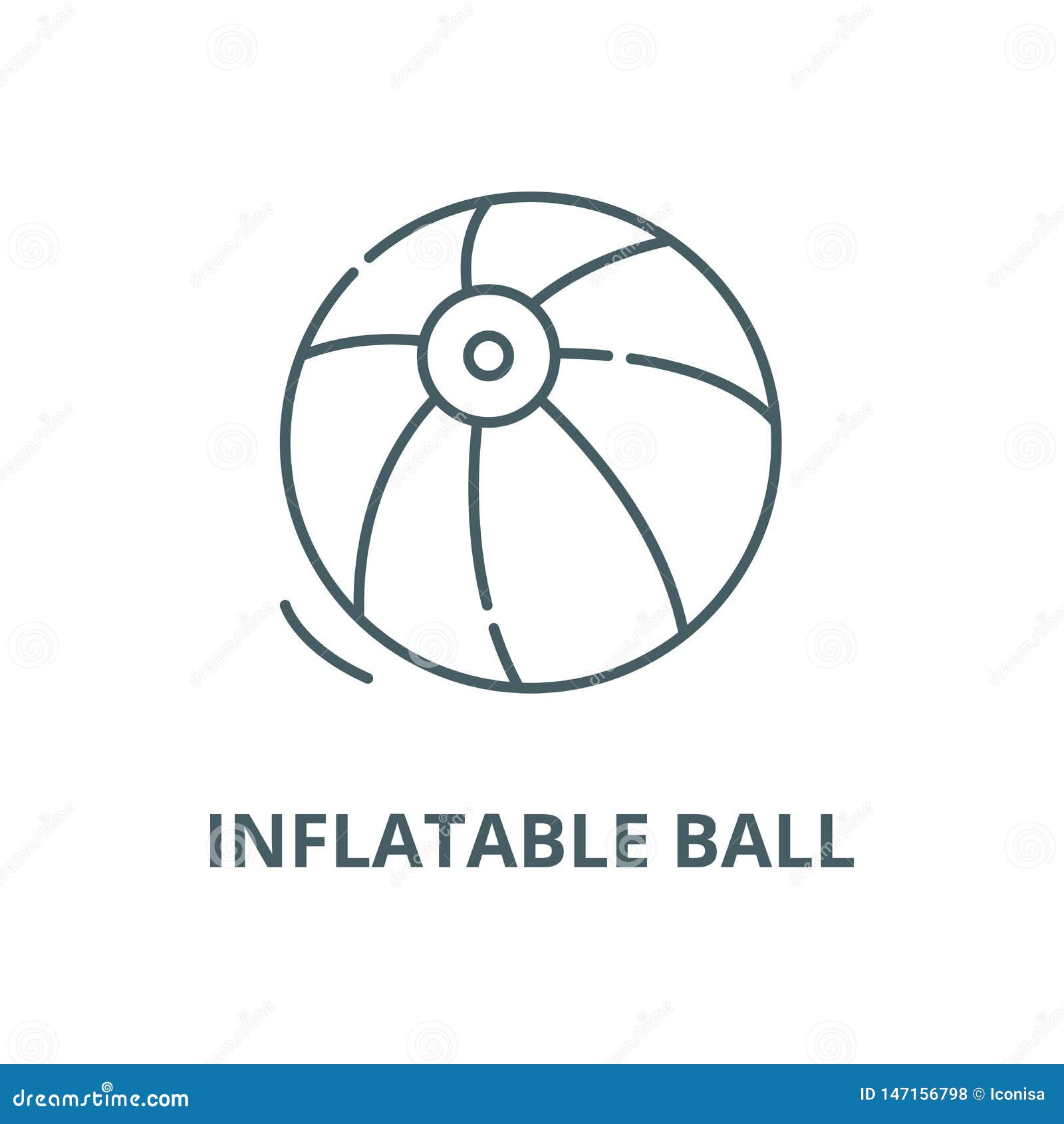 Inflatable Ball Vector Line Icon, Linear Concept, Outline Sign, Symbol ...