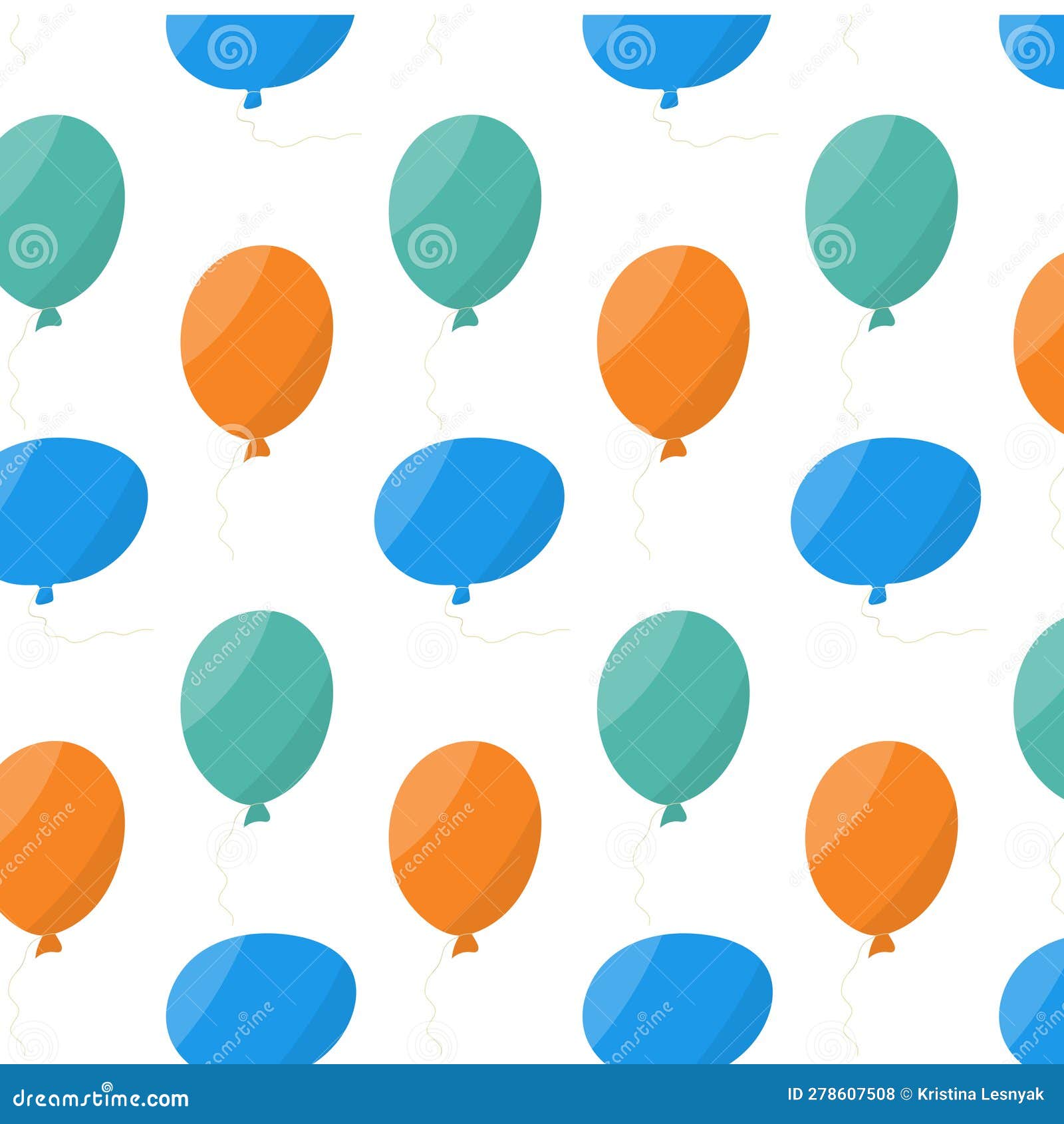 Inflatable Balloons Orange Green Blue Pattern Fun Stock Vector ...