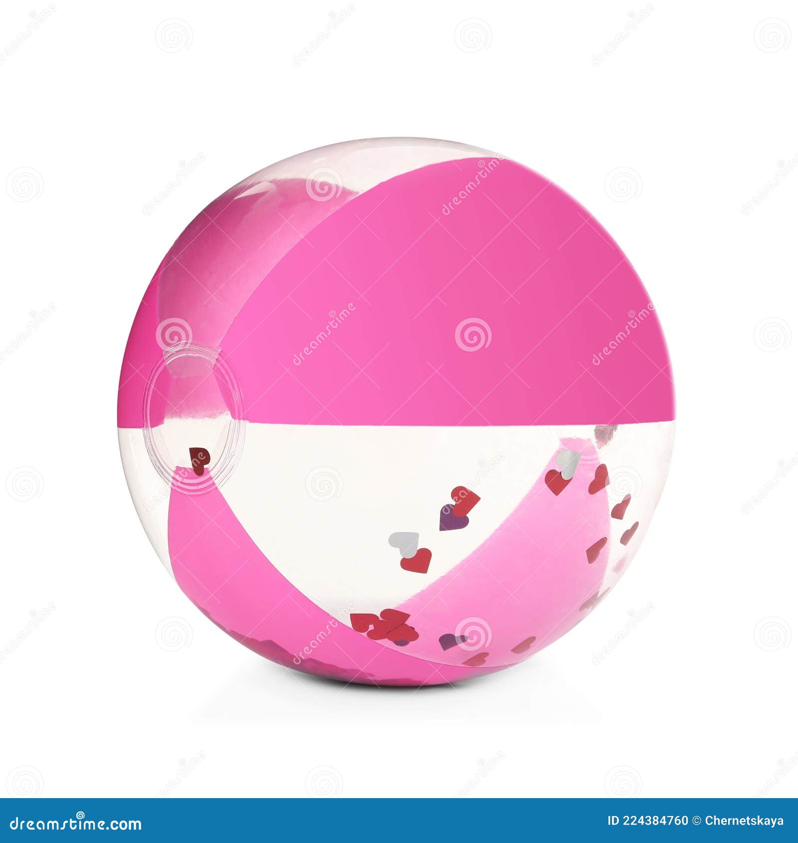 Inflatable Beach Ball with Confetti Inside Isolated on White Stock ...
