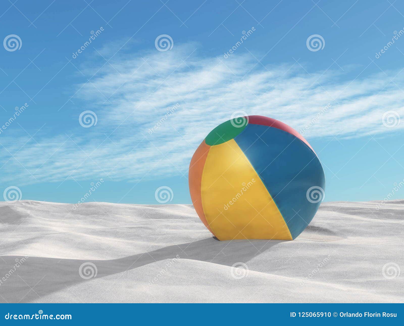 Inflatable Beach Ball on Sand. Stock Illustration - Illustration of ...